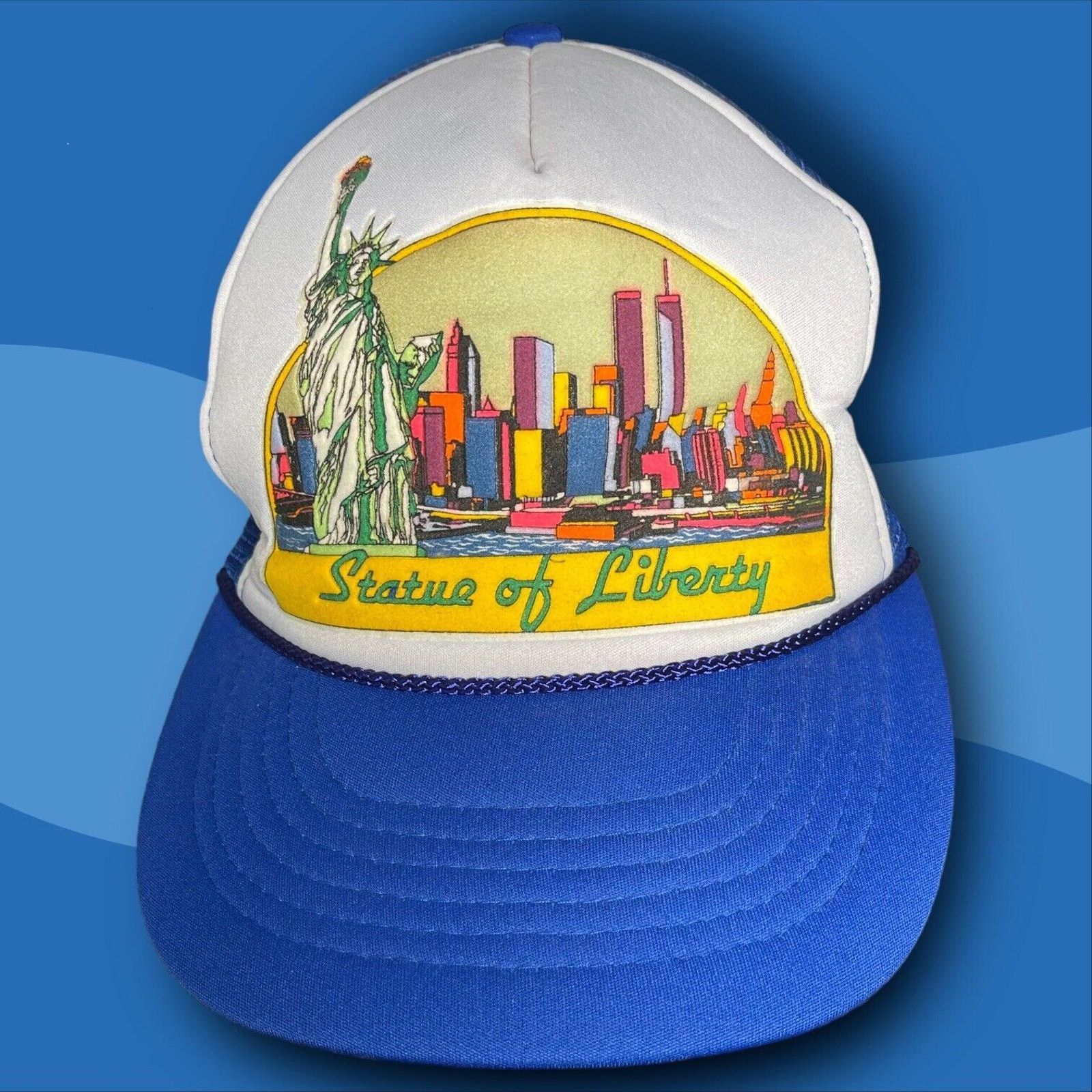 Rare Statue Of Liberty Snapback Mesh Trucker Hat Twin Towers | Grailed