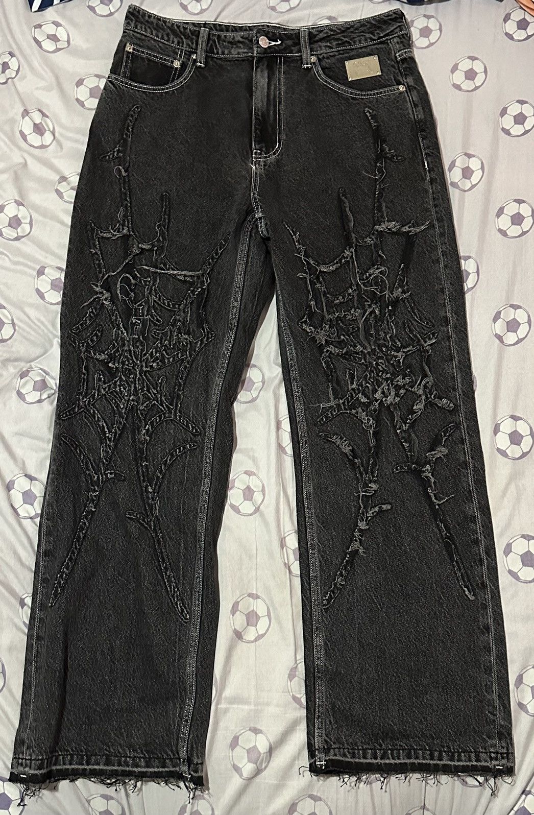 Revenge SPIDER WEB DENIM PANT BLACK REVENGE | Grailed