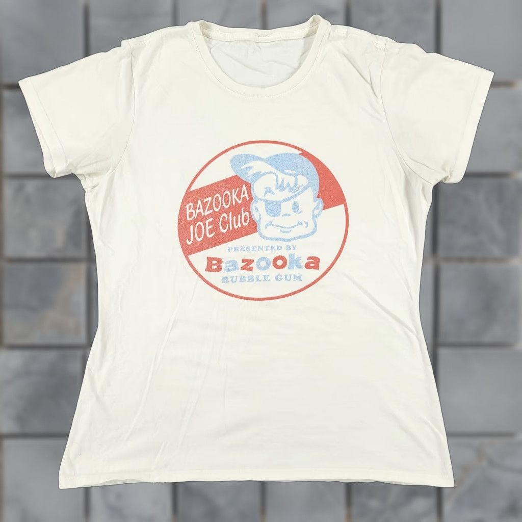 Vintage VINTAGE Bazooka Bubble Gum Shirt Women Large White Bazooka Joe ...