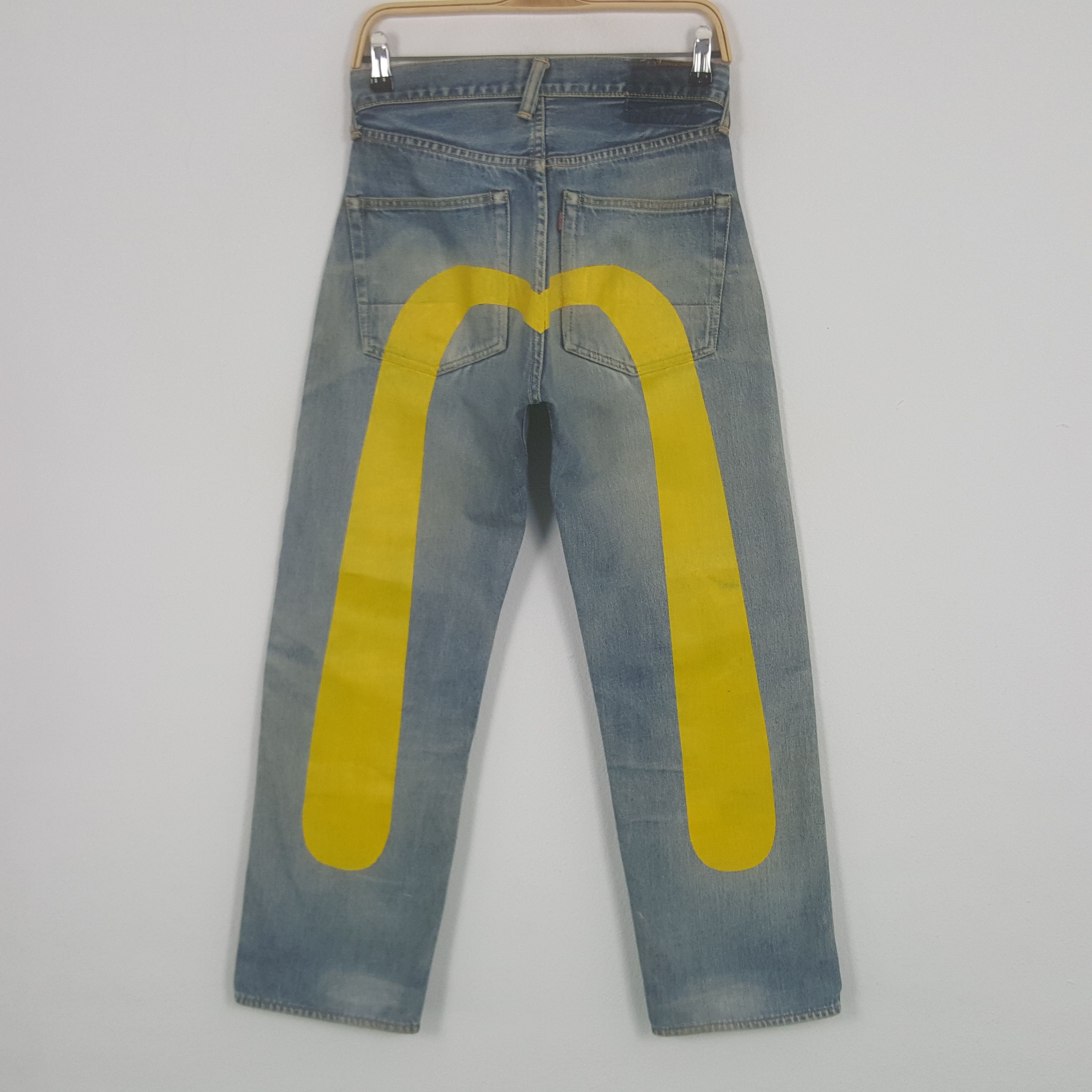 Evisu × Vintage Evisu Japan Selvedge Custom Daicock Yellow Denim Jeans | Grailed