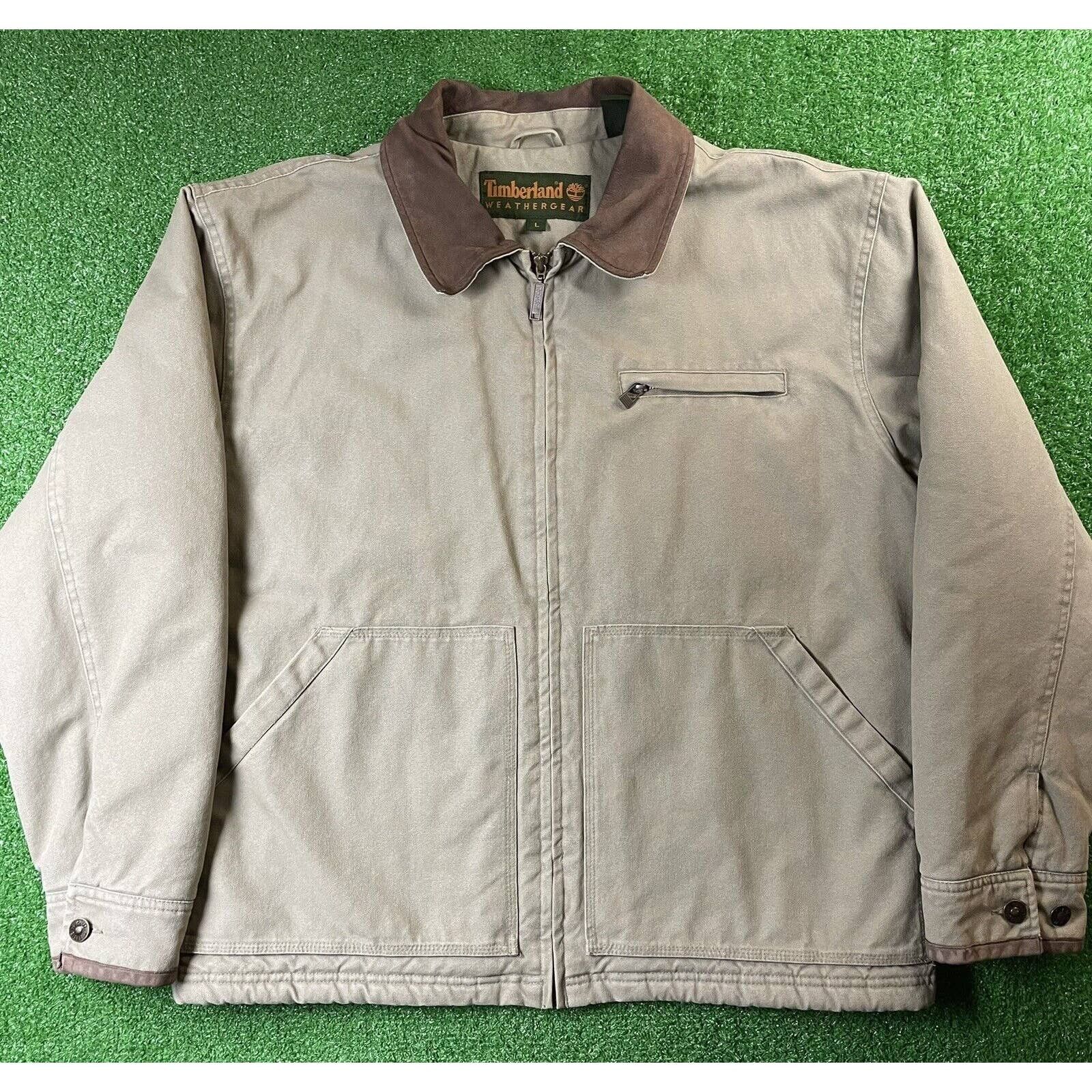 Timberland Vintage 90s Timberland Detroit Pile Lined Large Jacket Cream ...