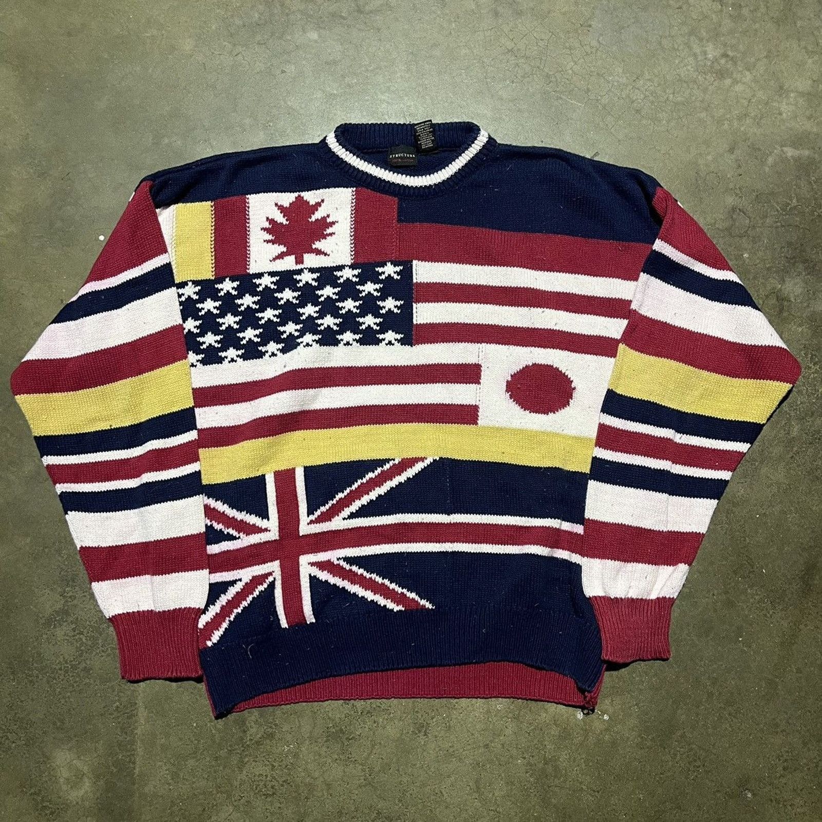 Made In Usa × Structure × Vintage Vintage 90s Structure World Flags ...