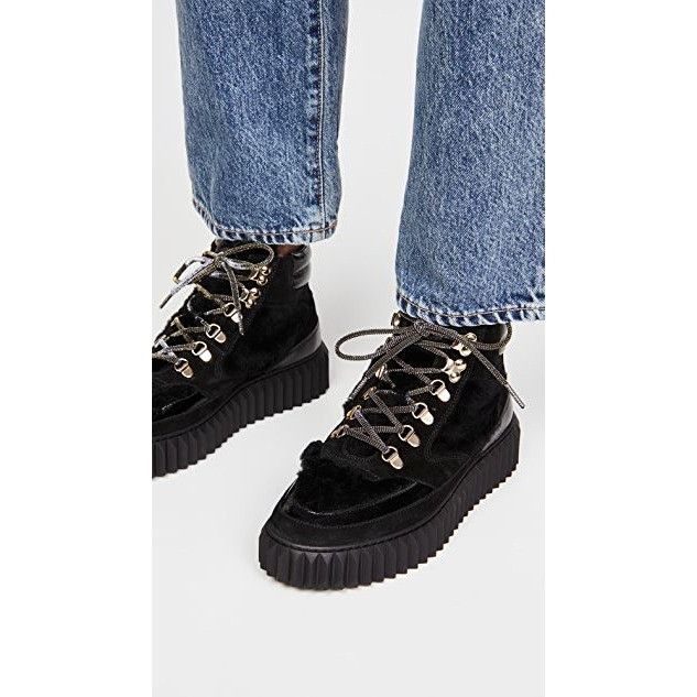 Voile Blanche New Voile Blanche Eva Shearling Metallic Leather Womens ...