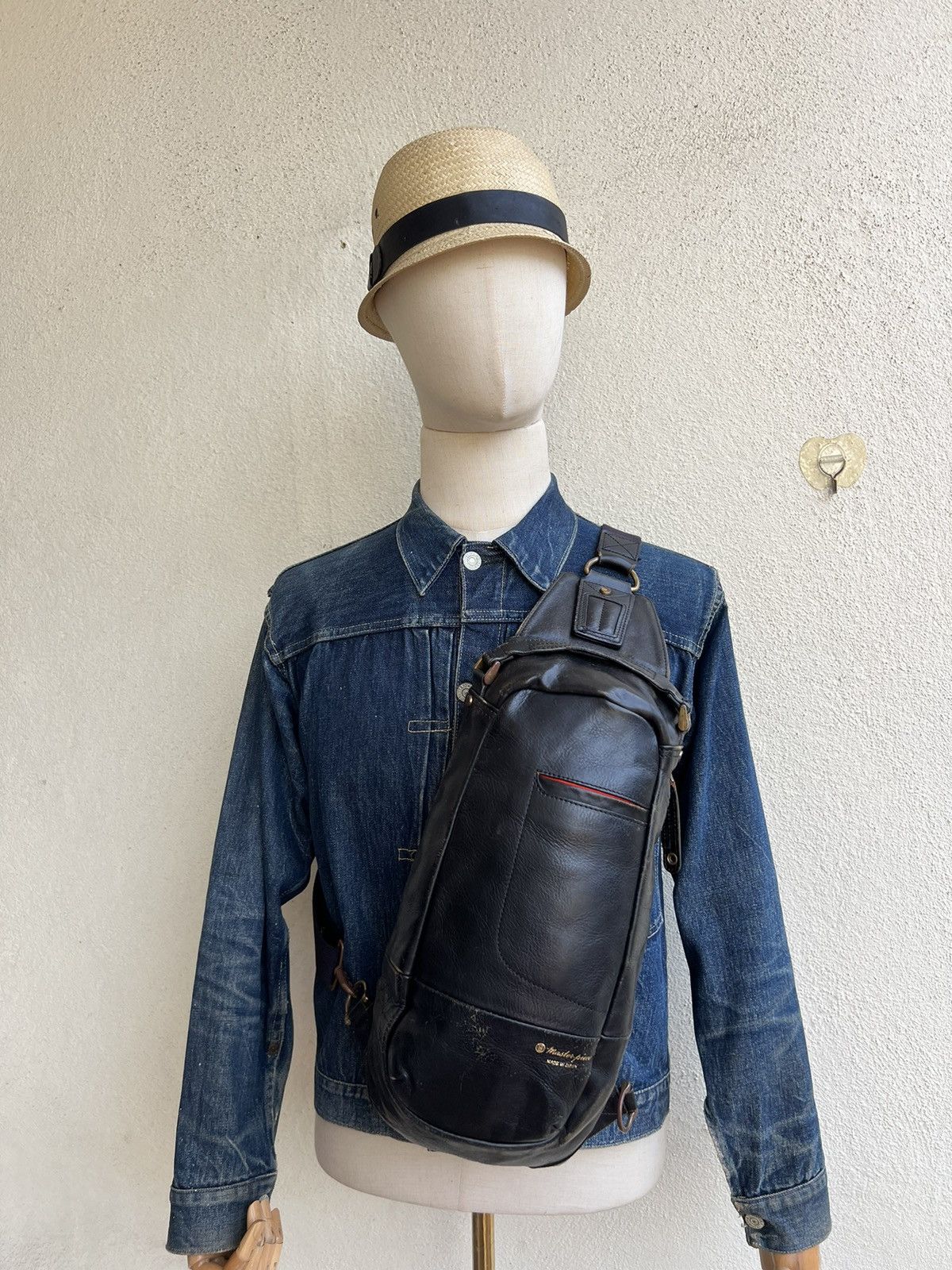 Bag × Leather × MasterPiece Vintage Masterpiece Distress Patina Leather ...