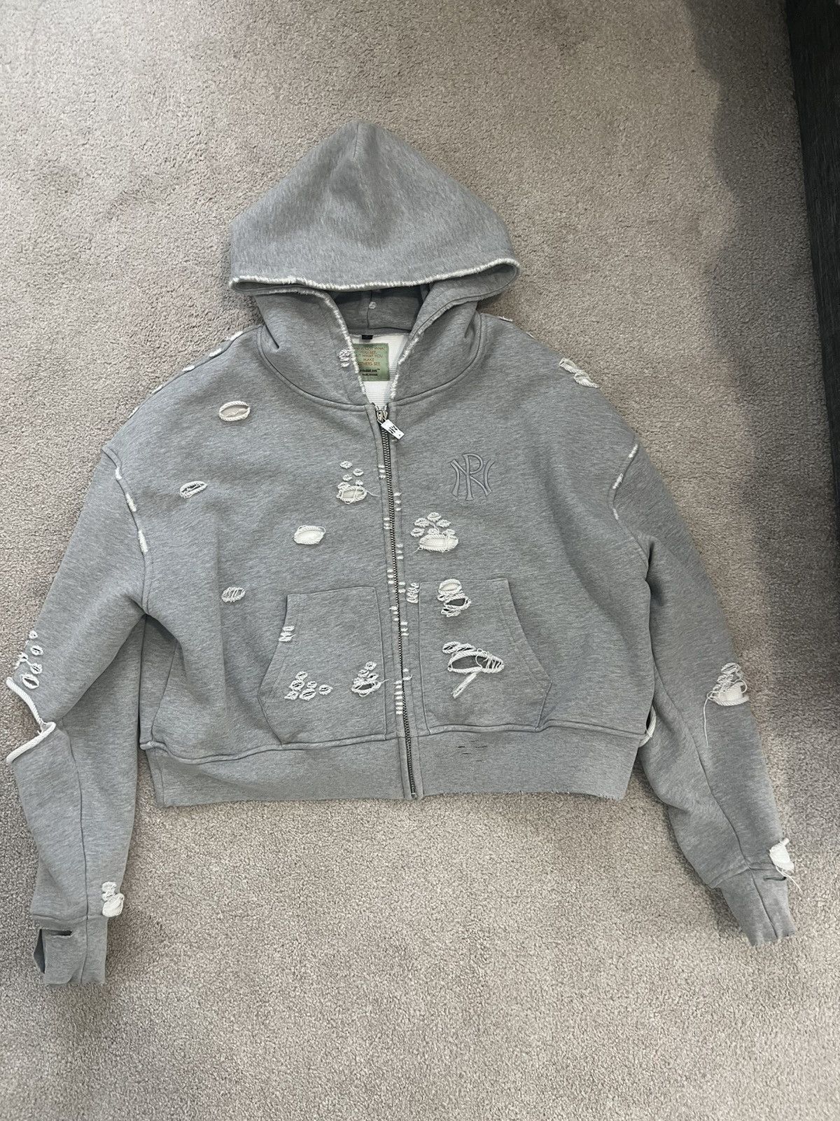 HMDD × Streetwear Noublie pass distressed zip up hoodie | Grailed