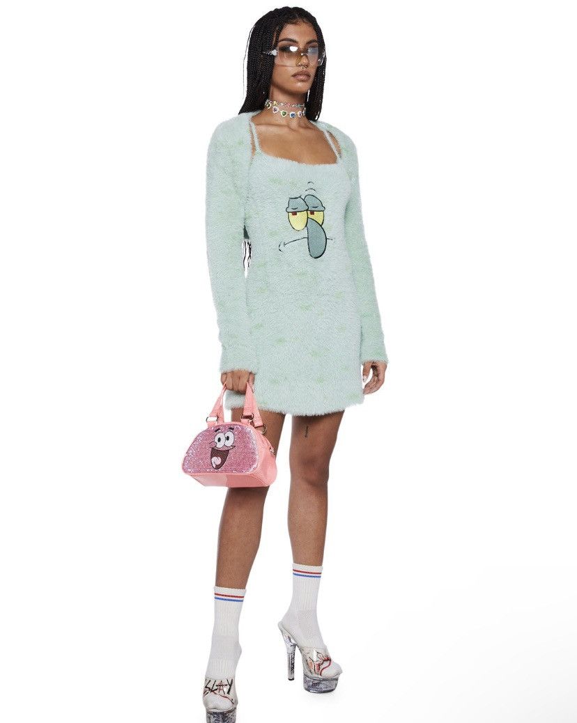 Dolls Kill Dollskill Spongebob Squidward Soak Up My Love Shrug Dress ...