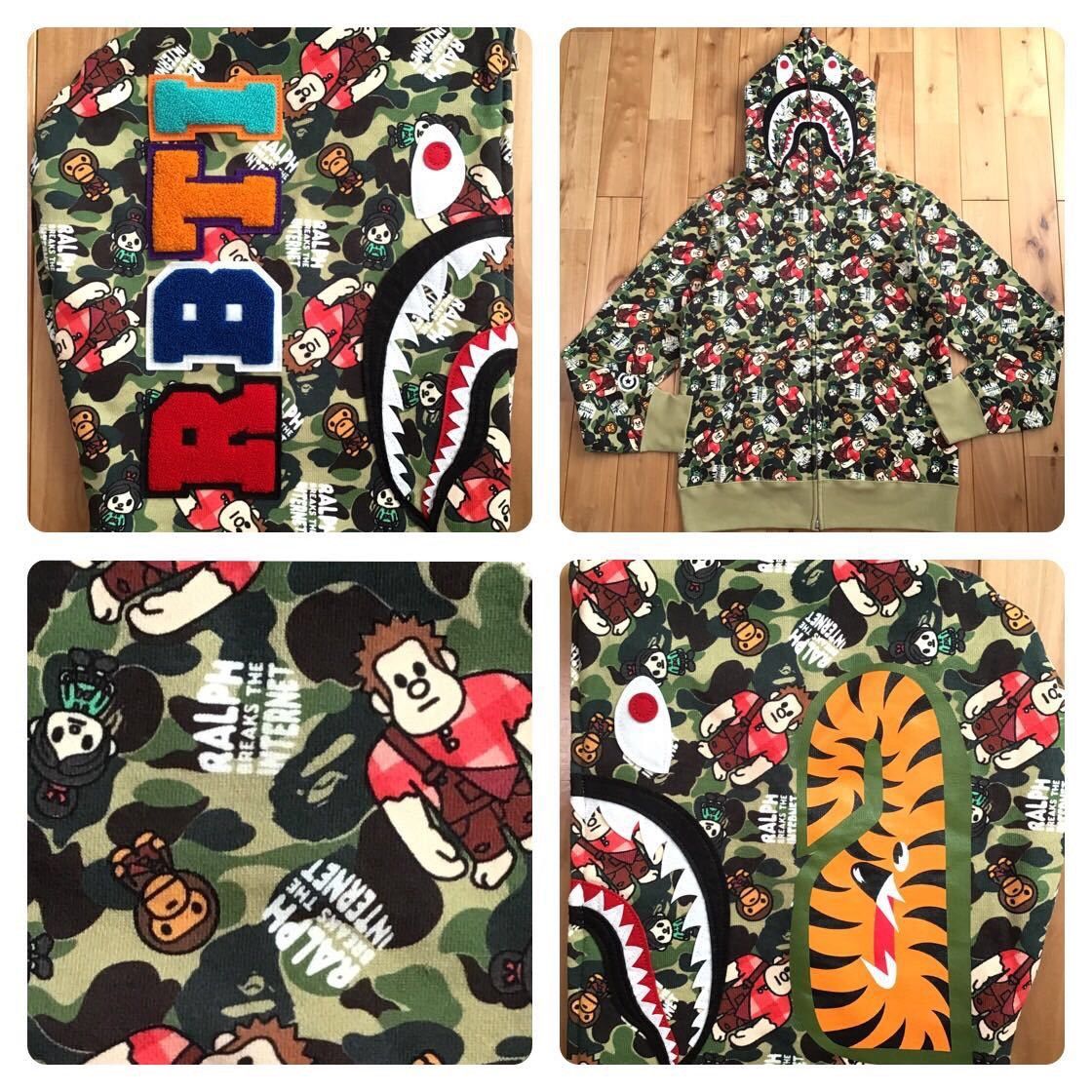 Bape × Disney BAPE × DISNEY Ralph milo ABC camo Shark full zip hoodie ...
