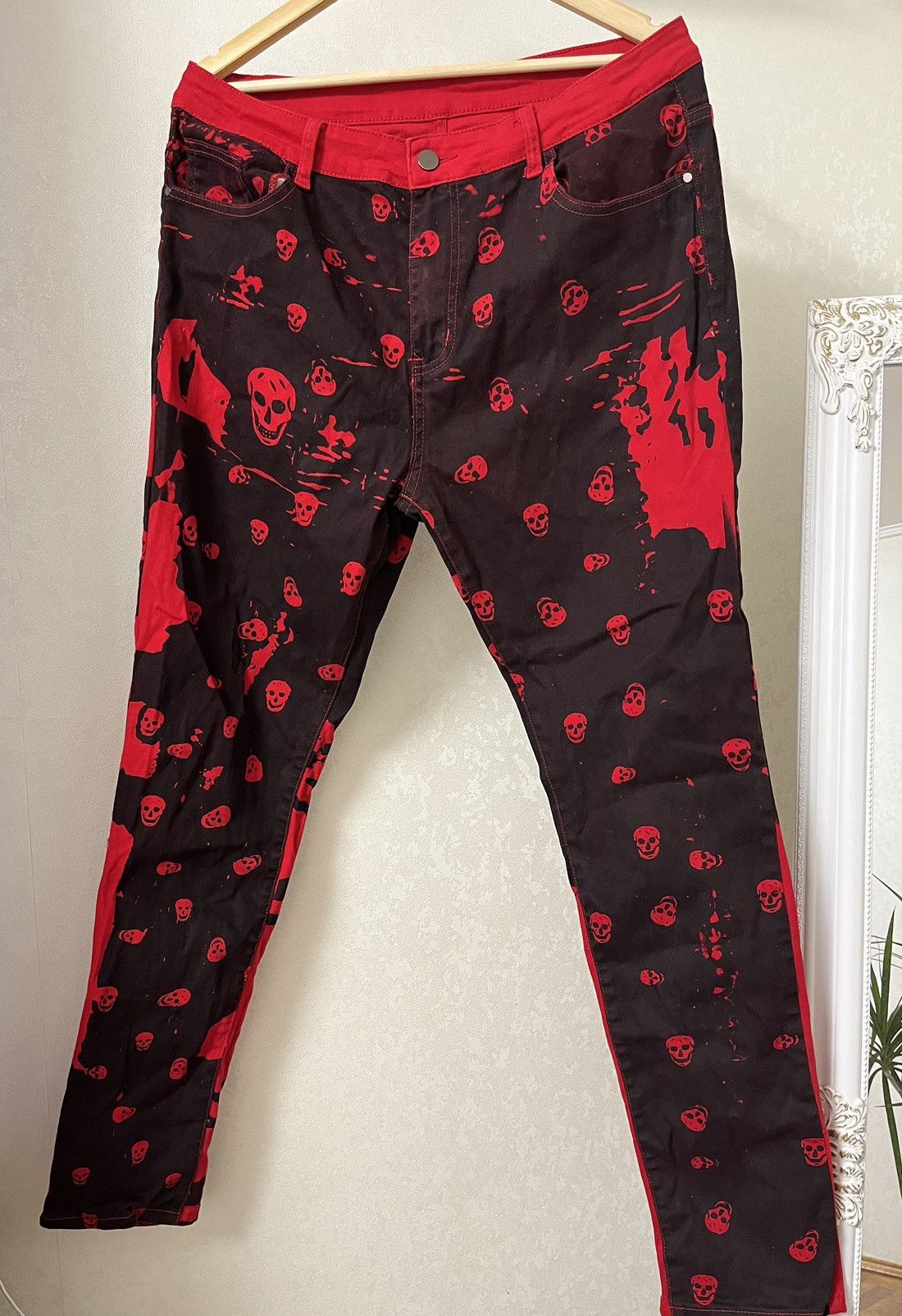 Vintage Avant Garde Crazy Design Skulls Rock y2k Jeans | Grailed