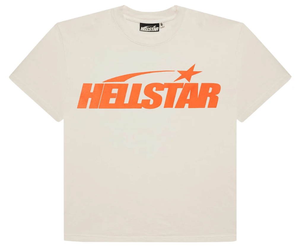 HELLSTAR Orange Classic Logo Short Sleeve Tee Shirt White | Grailed