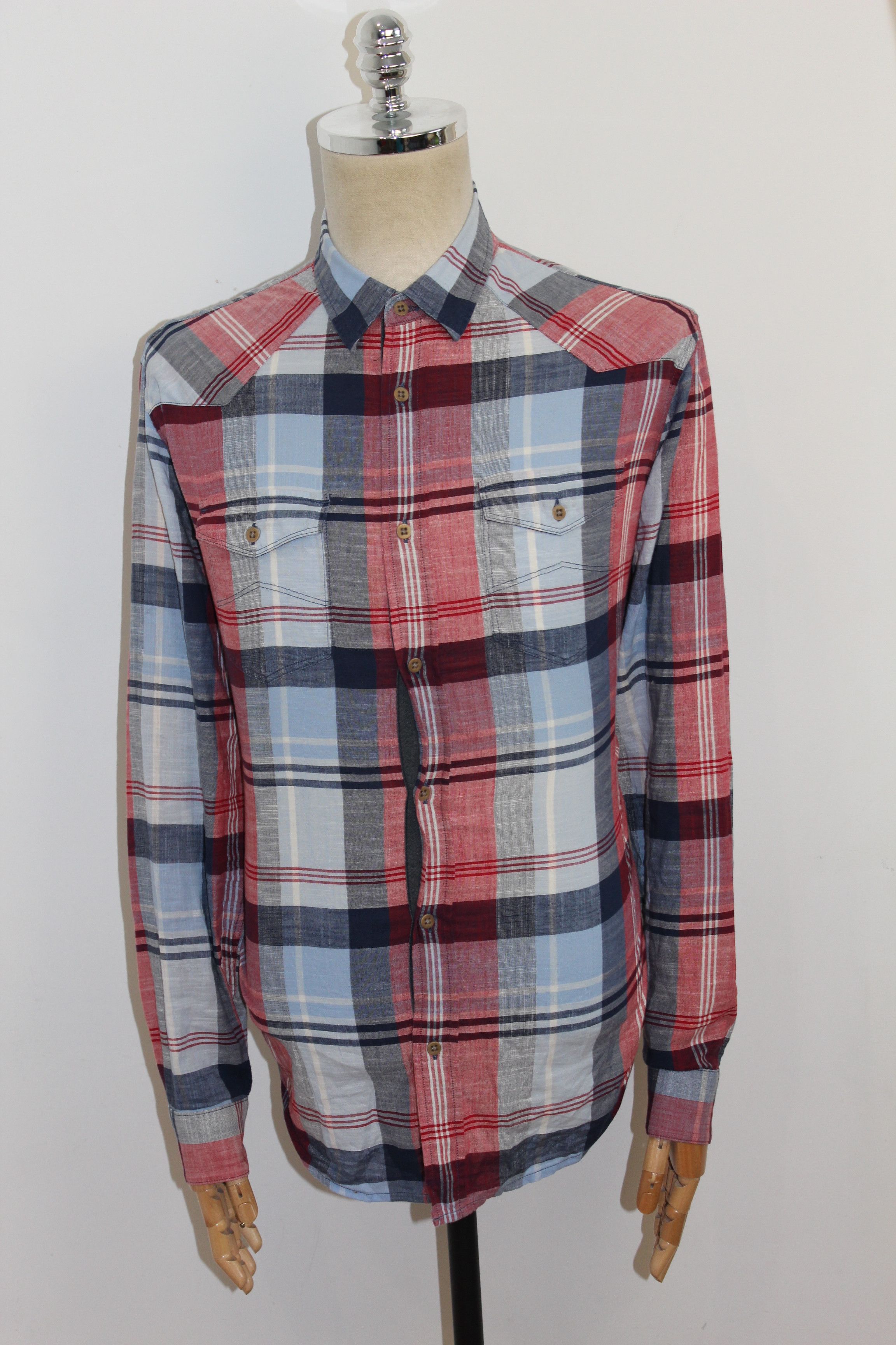 Armani Mens Armani Jeans Long Sleeve Check Shirt | Grailed