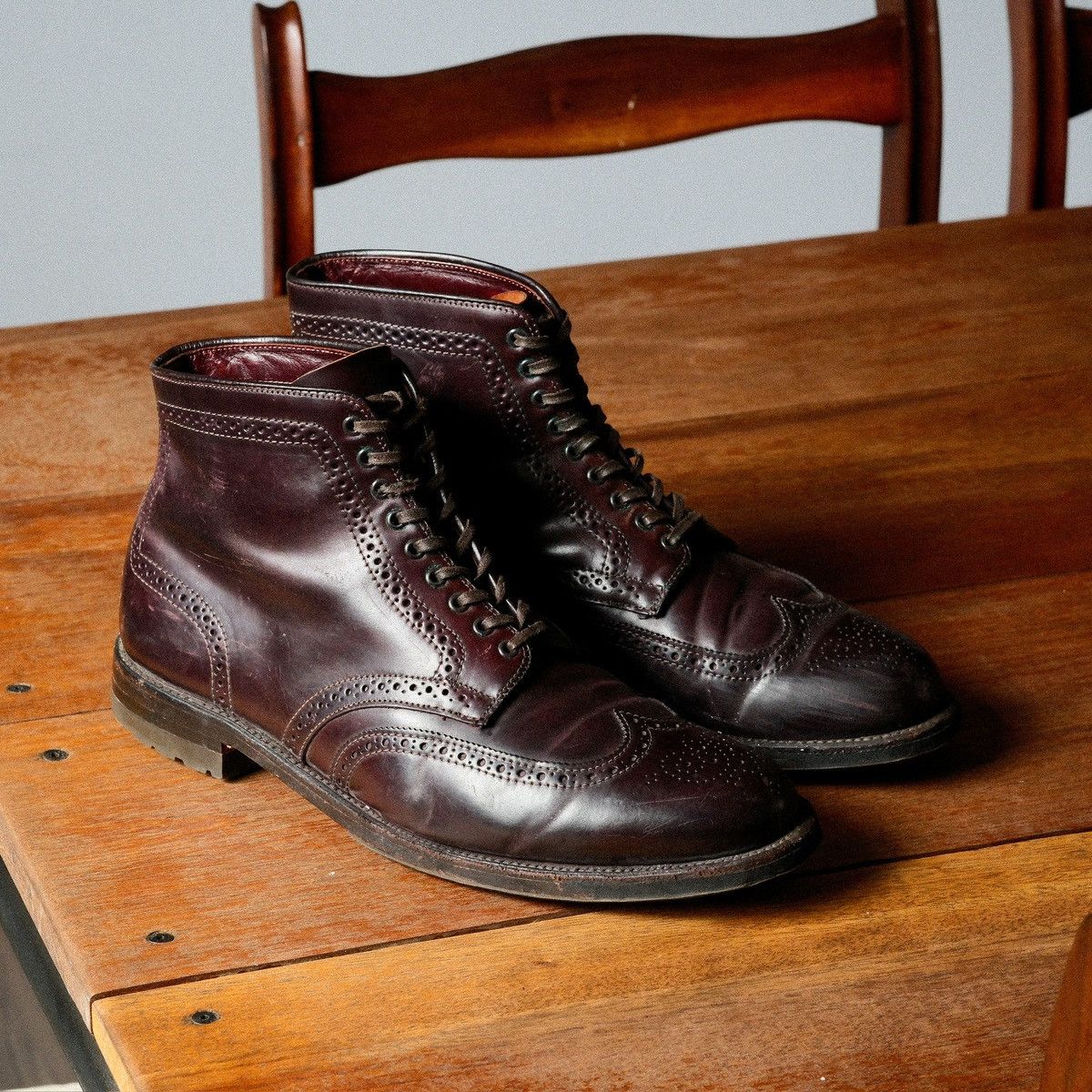 Alden Alden Shell Cordovan Wing Tip Boot in Color 8 | Grailed