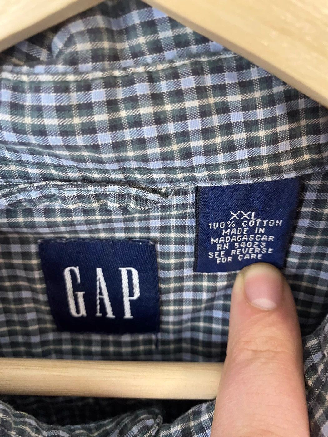 Gap × Vintage Vintage Gap Blue Check Button Up Shirt | Grailed