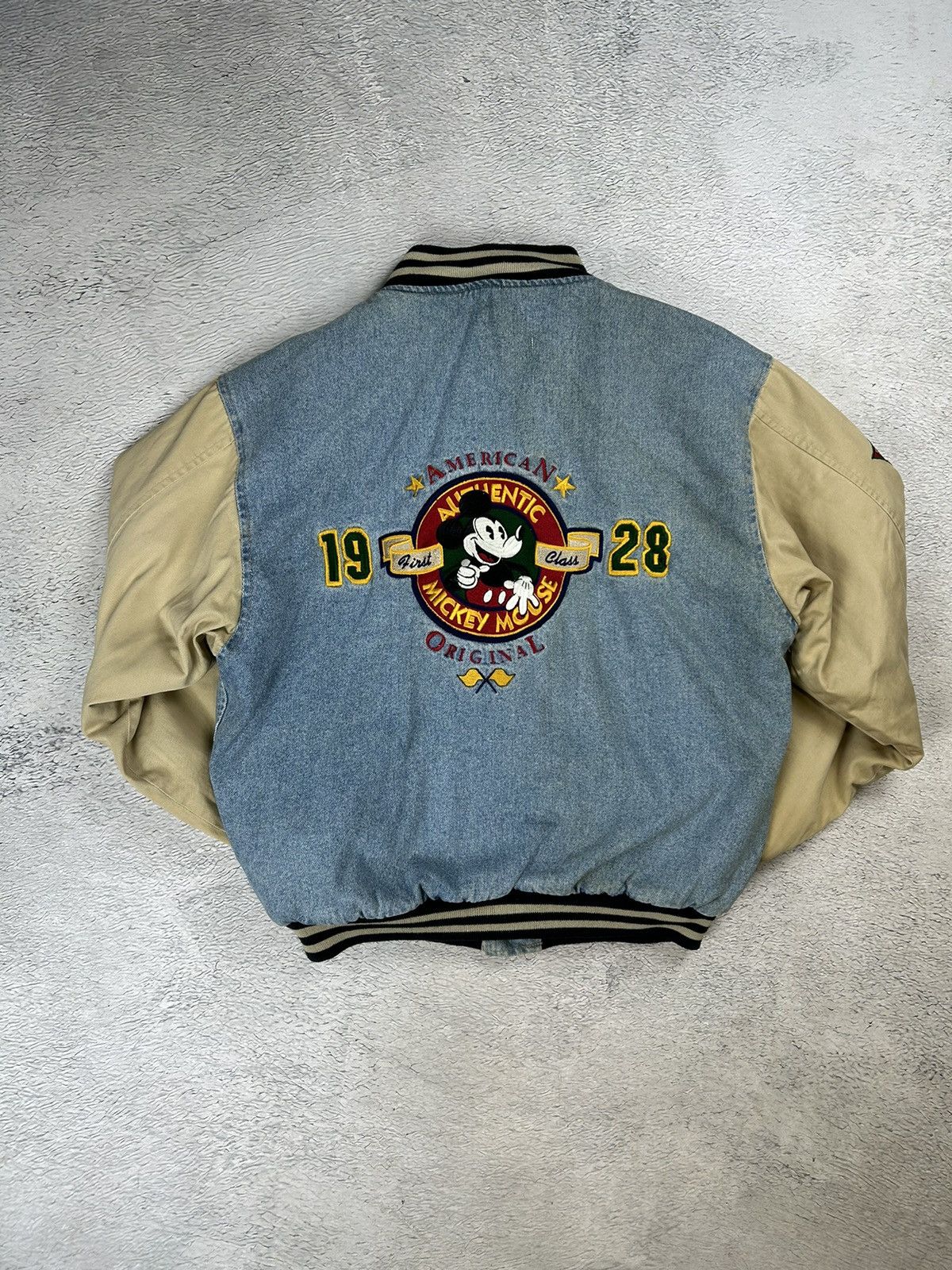 Vintage Rare🔥 Mickey Mouse bomber Vintage denim jacket 90s Oversize ...