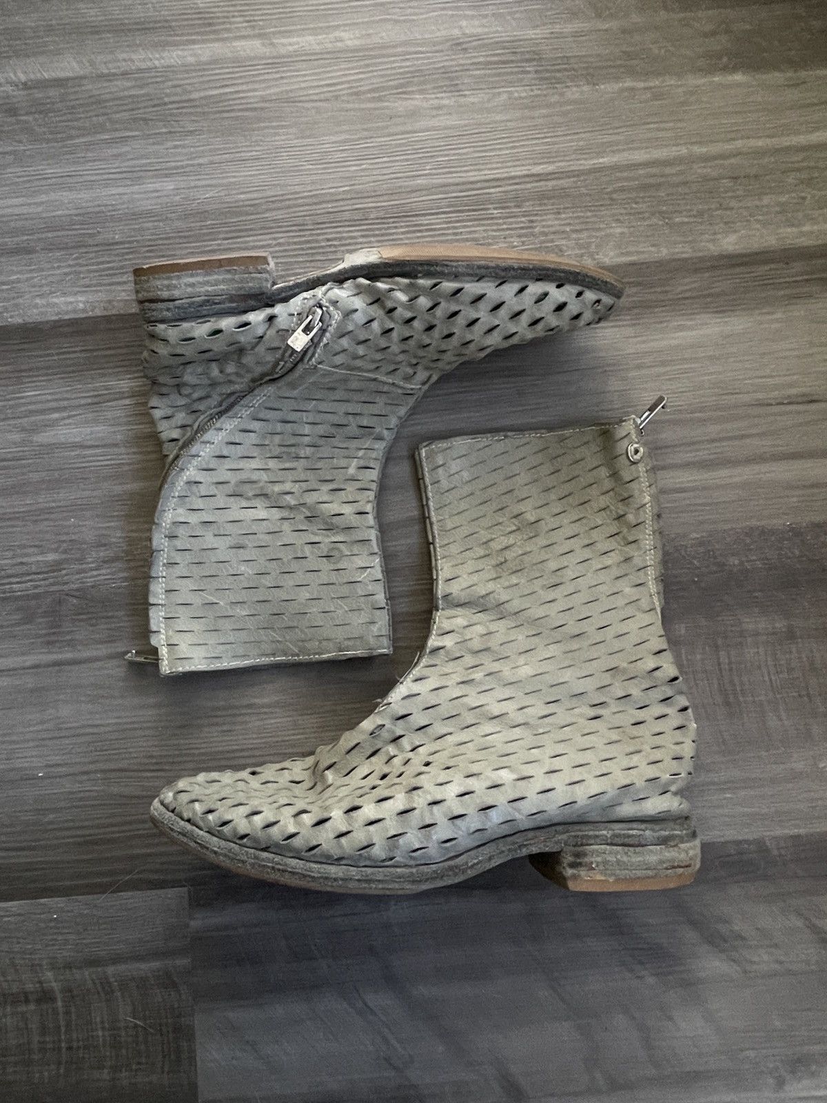 Carol Christian Poell O.DYED LINED DIAGONAL ZIP LASER CUT GOOD YEAR ...