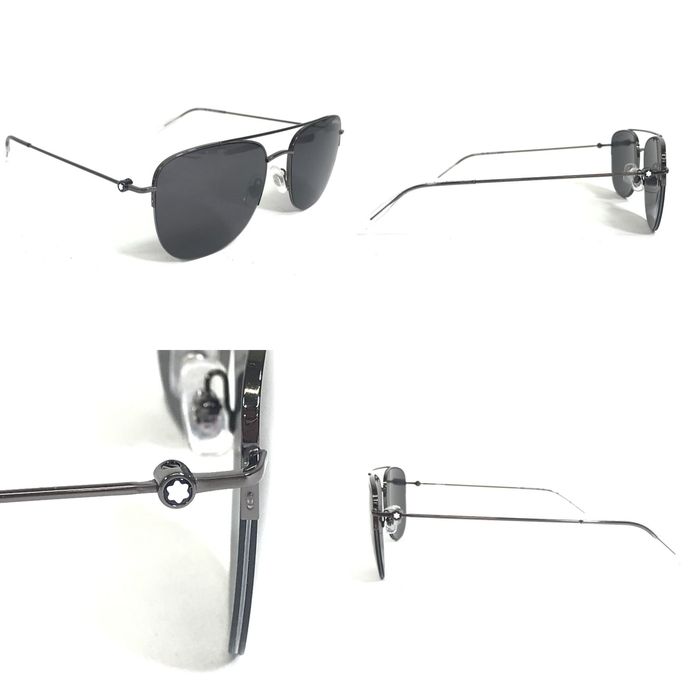 Montblanc Montblanc Sunglasses MB0096S 001 Gunmetal Gray Aviators with ...