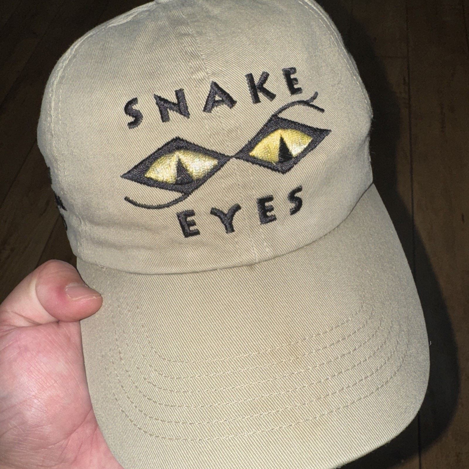 Hypebeast × Streetwear × Vintage Vintage Snake Eyes Adjustable Hat Tan ...