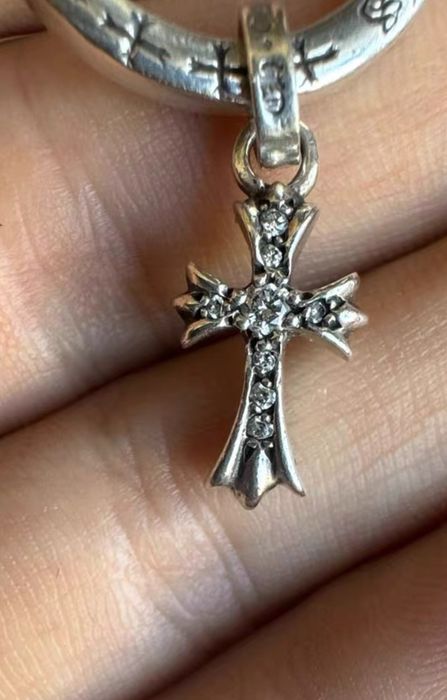 Chrome Hearts Chrome Hearts Double Diamond Ntfl Cross Pendant Ring ...