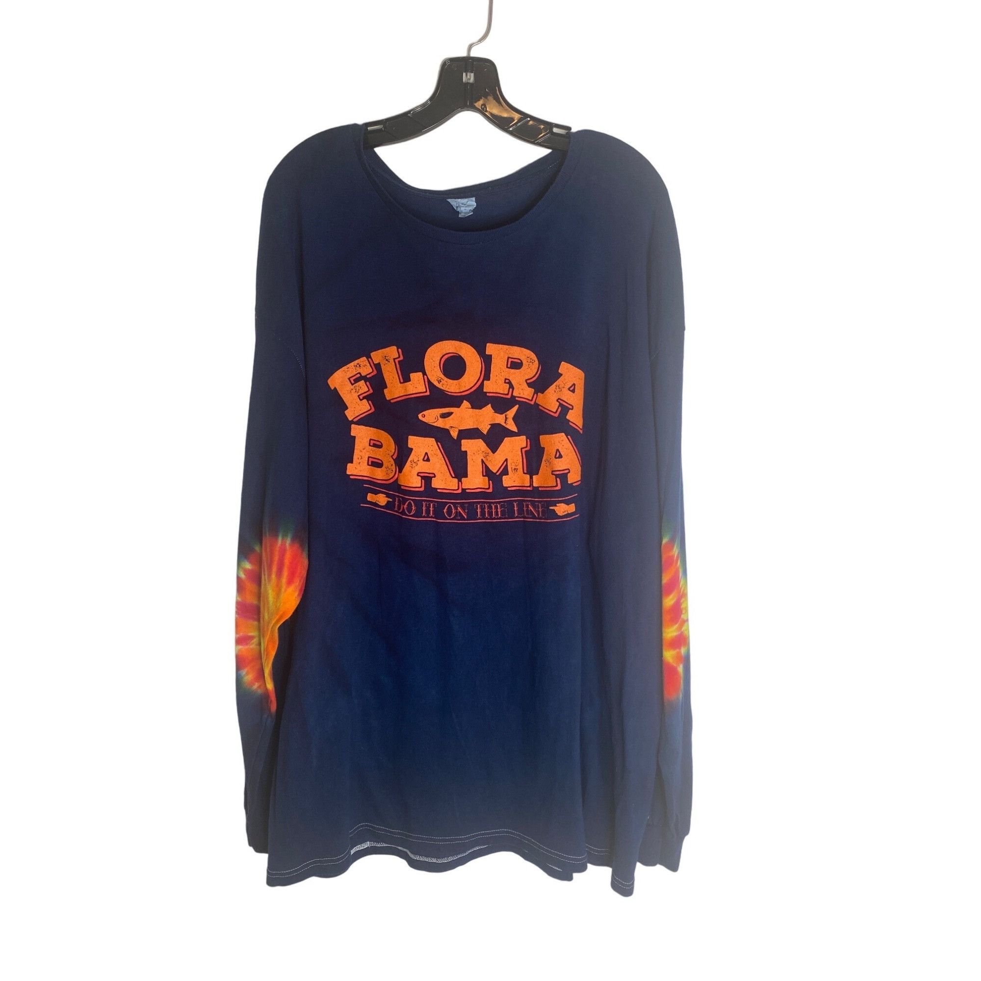 Vintage DELTA FLORA BAMA MEN'S COTTON NAVY TIE DYE BLUE LS SWAG TEE ...