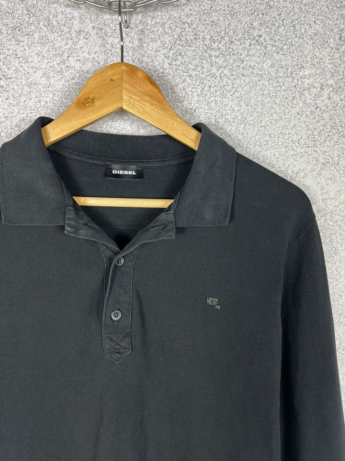 Diesel Vintage Diesel Logo Black Longsleeve Polo Shirt | Grailed