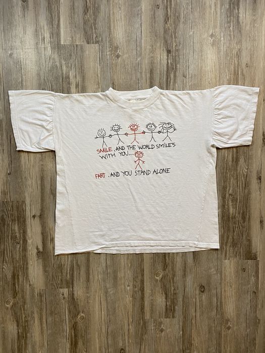 Vintage Vintage 90s Funny Fart and Stand alone Stick Figure Tshirt ...