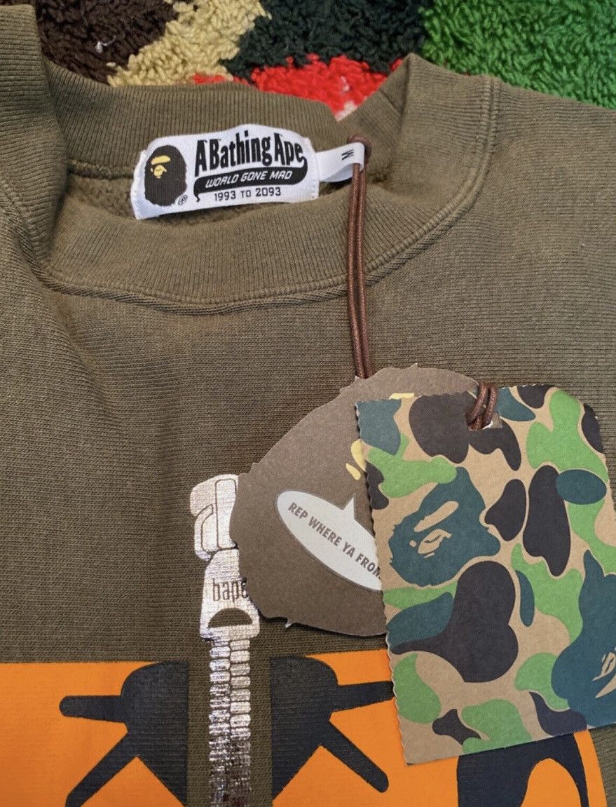 Bape Bape Tiger Heavy Weight Olive Crewneck SIZE M | Grailed