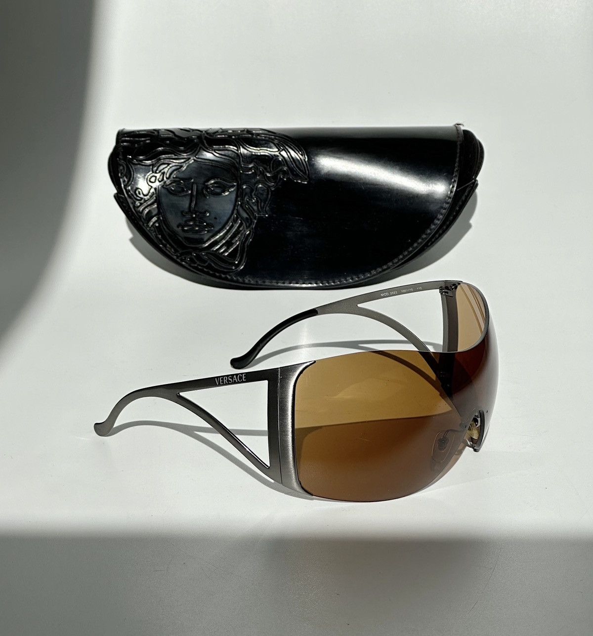 Vintage VERSACE Mask Logo Sunglasses MOD.2022 y2k grunge archive | Grailed