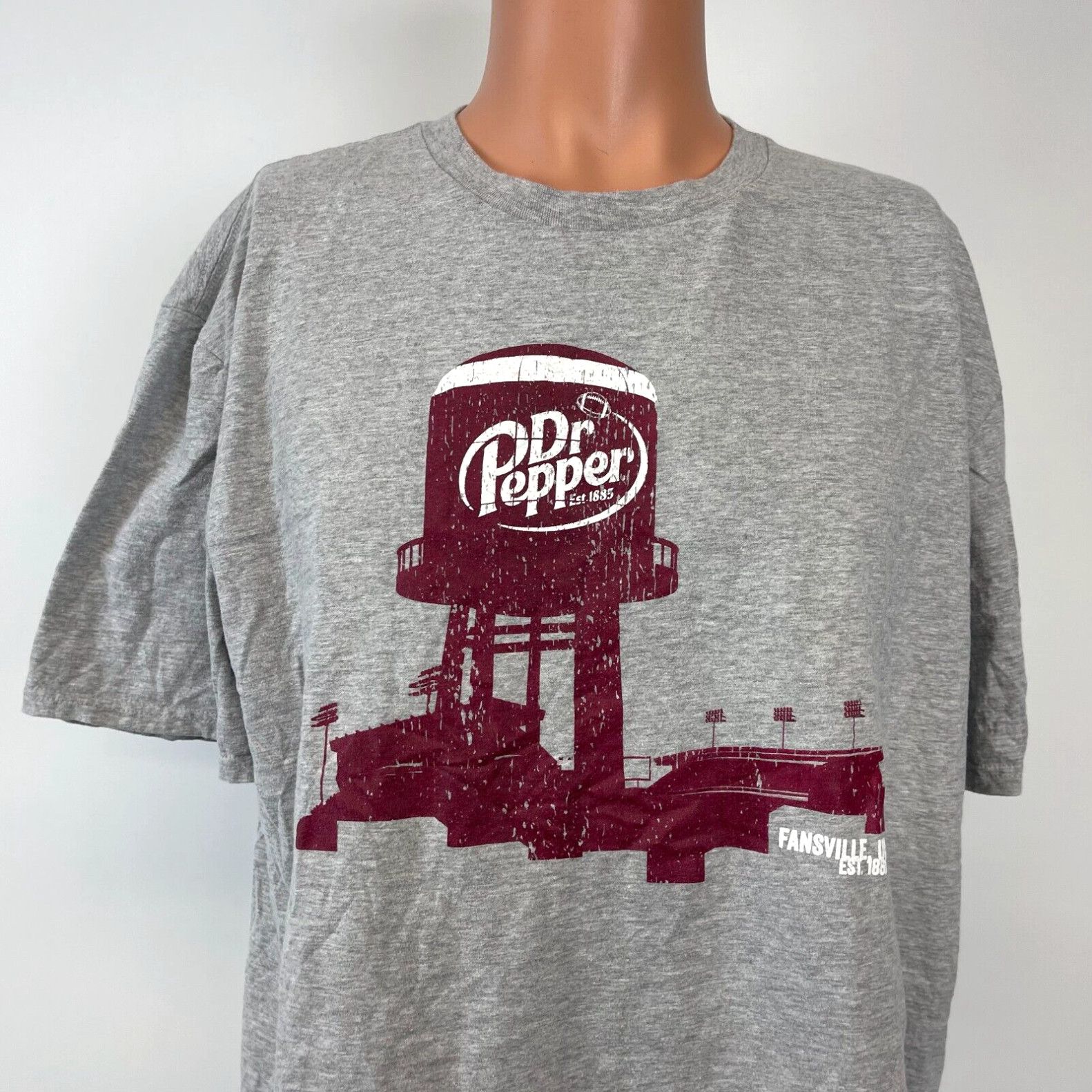 Vintage Dr Pepper Fansville USA Commercial Promo T Shirt Soda Grey Size ...