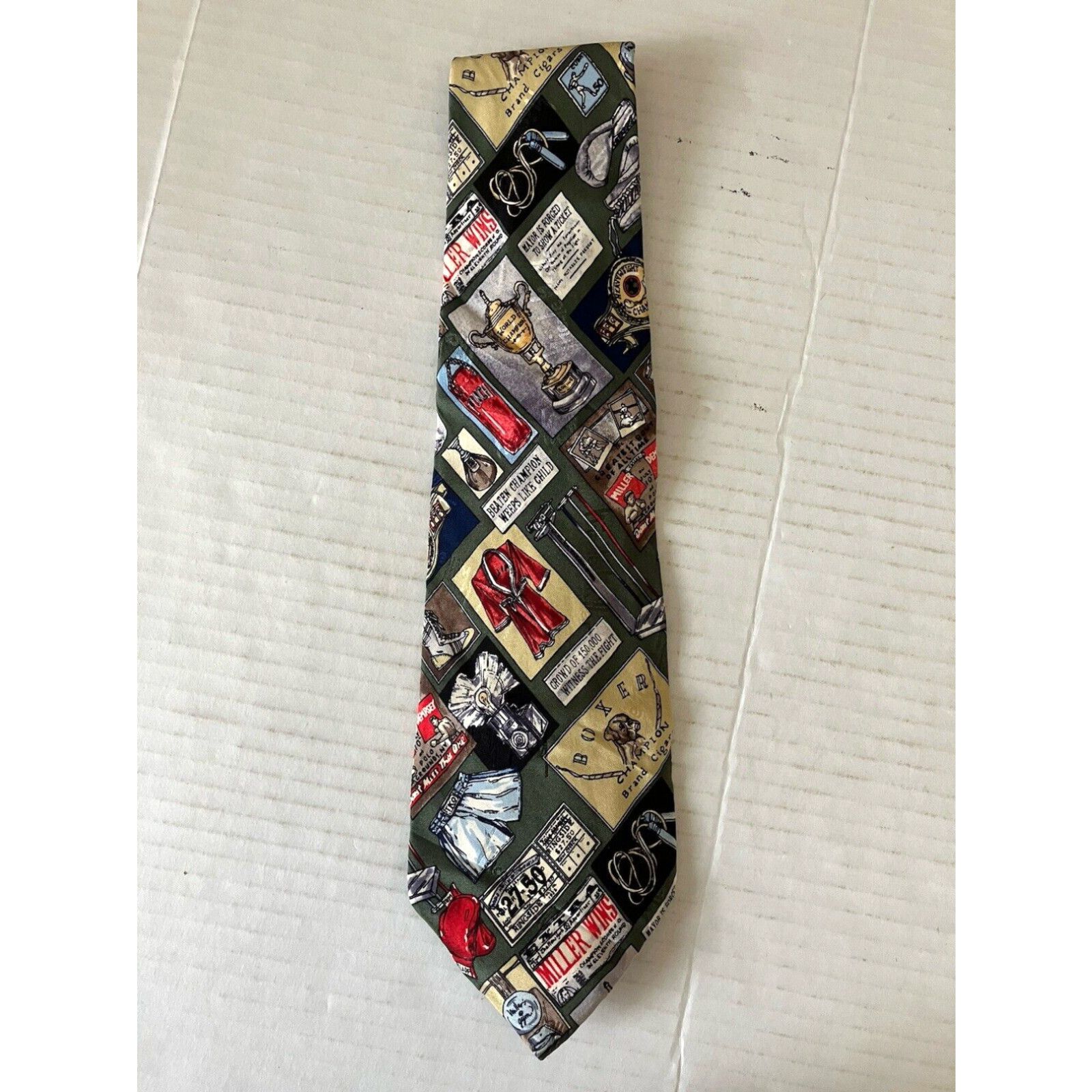 Nicole Miller Nicole Miller Men's Necktie Tie Silk Satin Boxing Boxer ...