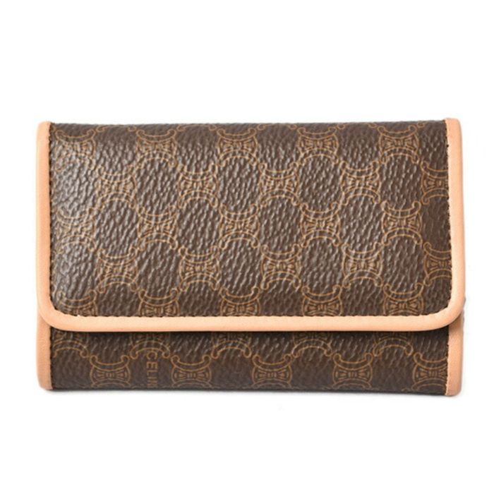 Celine Celine key case ring CELINE TRIOMPHE coated canvas leather brown ...