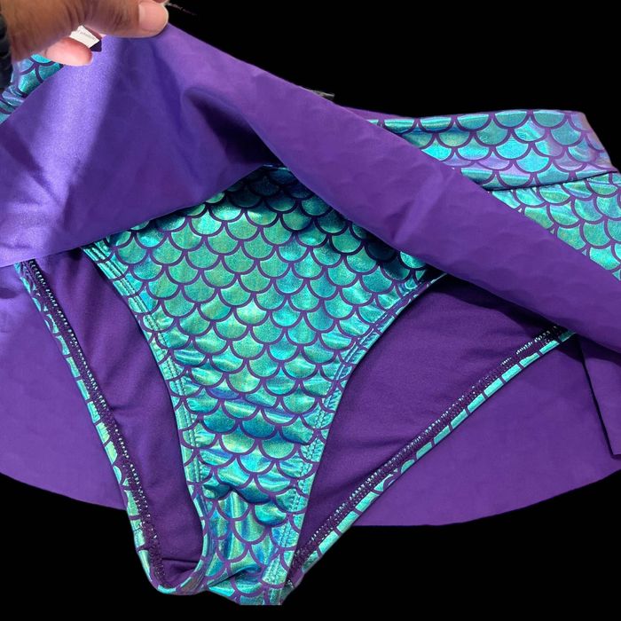 Disney Hot Topic Disney Ariel High Waist Shiny Mermaid Bathing Suit ...