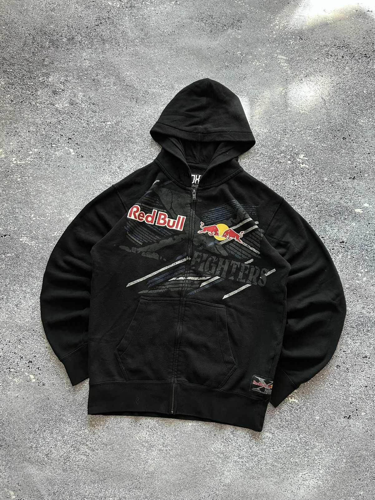 Red Bull Red Bull Racing Fox Hoodie Zip Up Black Fighters Y2K | Grailed