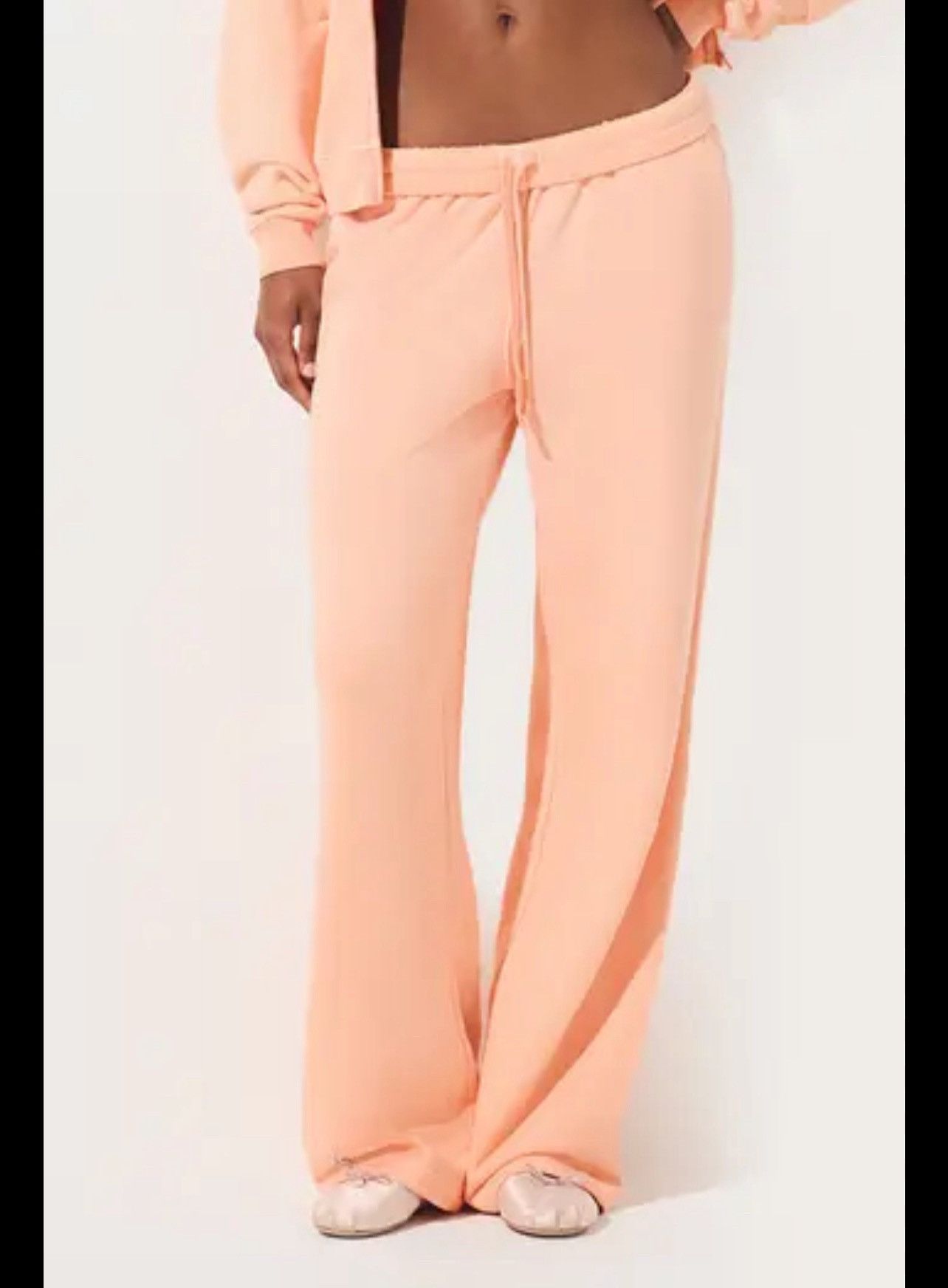 SKIMS Skims Neon Orange French Terry Low Rise Straight Leg Pants | Grailed