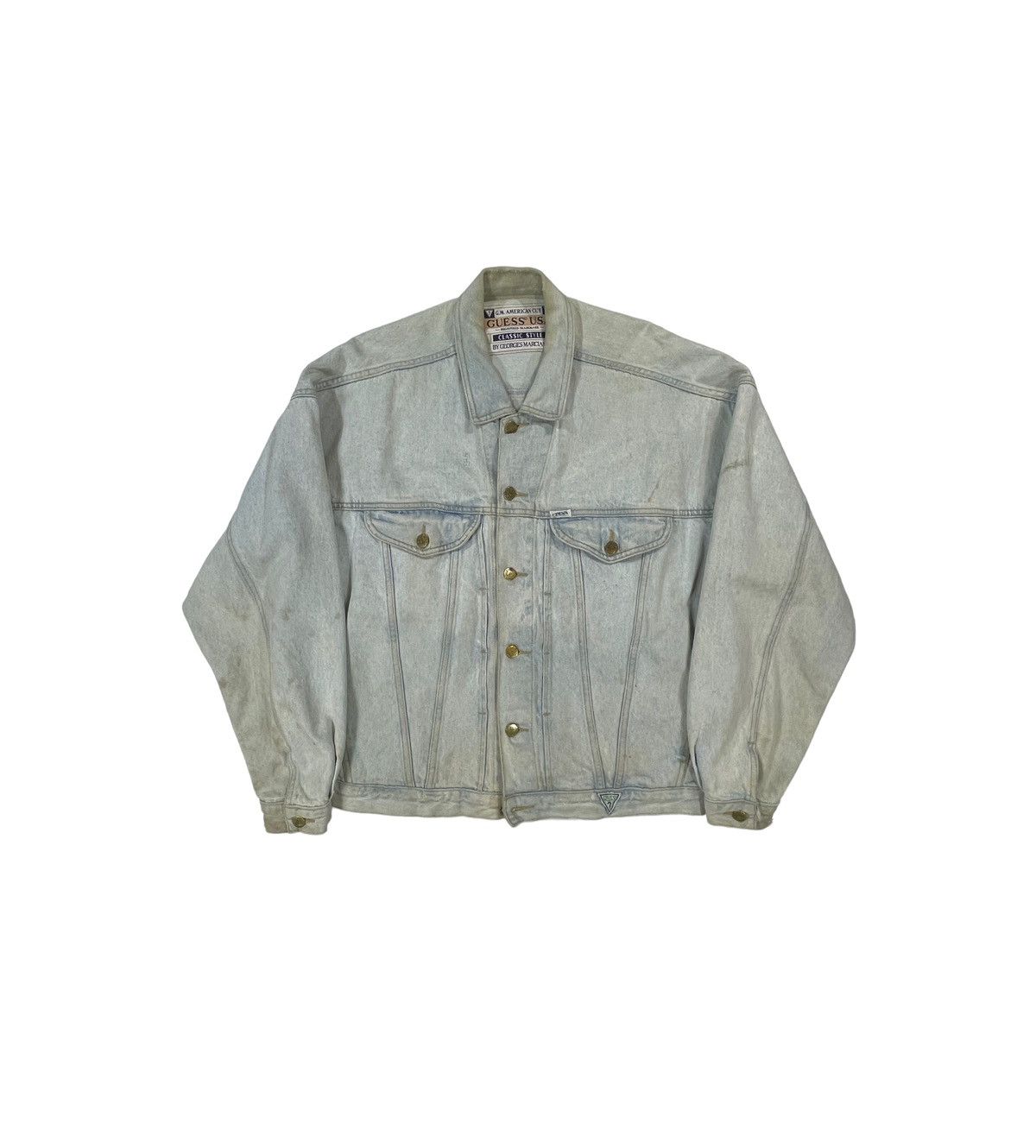 Vintage Rare Vintage thrashed guess denim jacket | Grailed