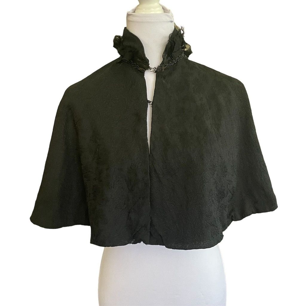 Vintage Victorian Edwardian Black Brocade Mourning Cape | Grailed