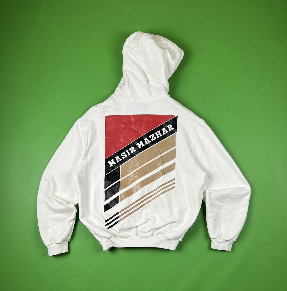 Nasir Mazhar Nasir Mazhar Big Logo White Cotton Zip Hoodie | Grailed