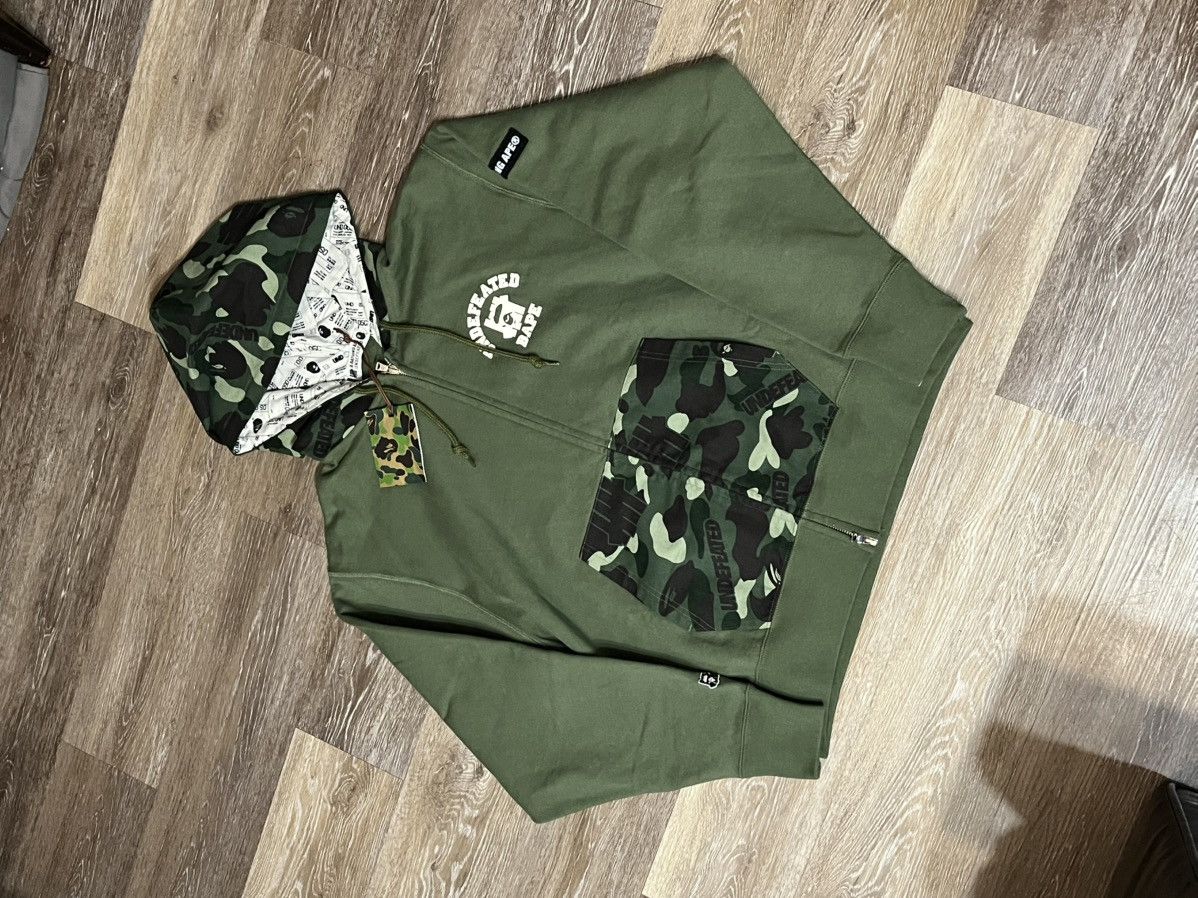 Bape × Undefeated *Rare* Bape X Undefeated Zip Up Army Green Tally Camo ...