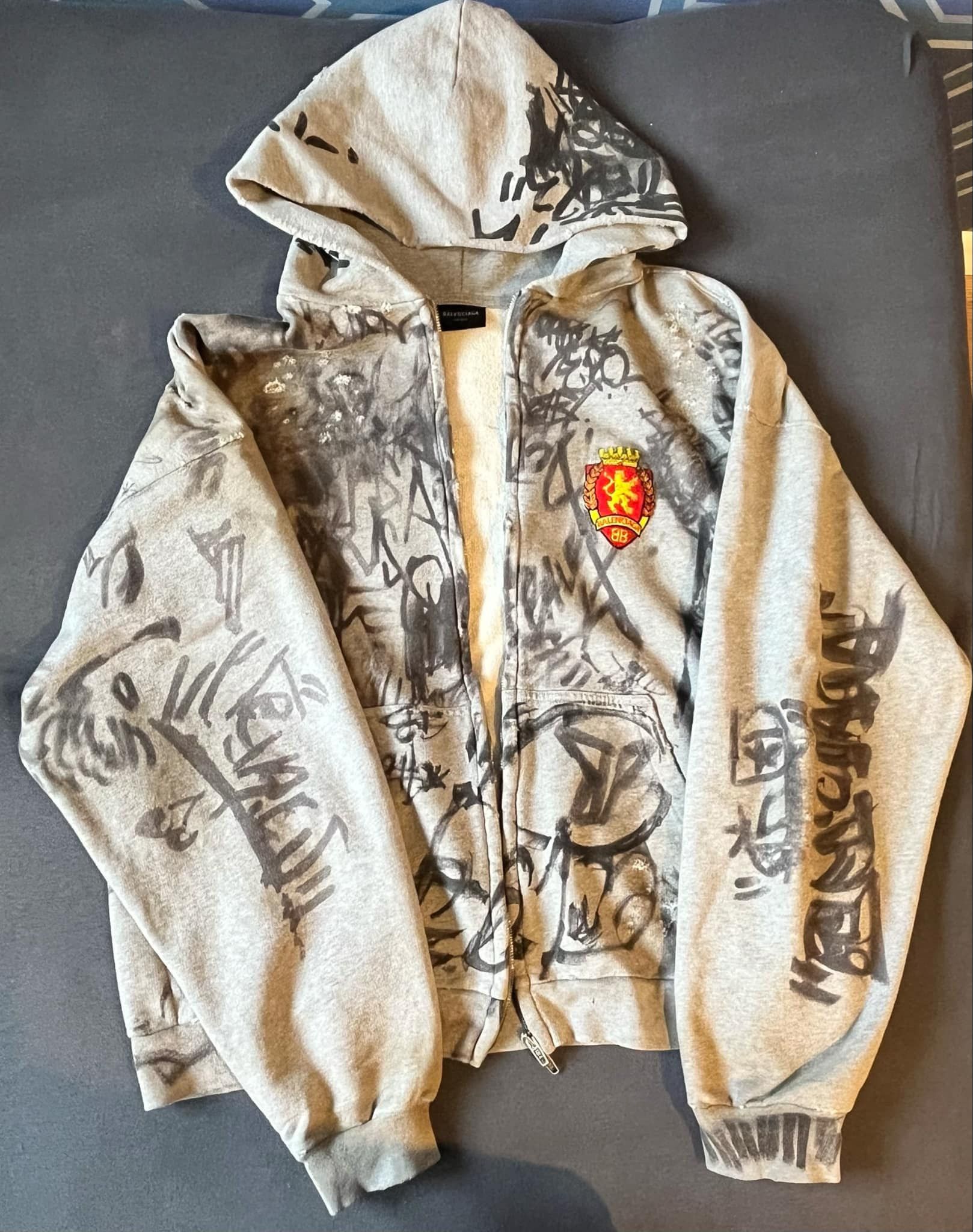 Balenciaga Gray skater hoodie | Grailed