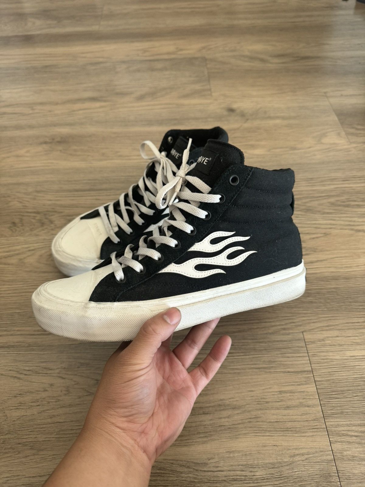 Stray × Streetwear × Vans STRAYE VENICE BLACK FLAME high top sneakers ...