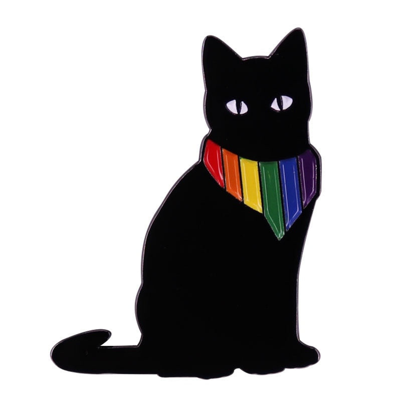 Enamel Black Rainbow LGBT Pride Cat Enamel Pins 55-1 | Grailed