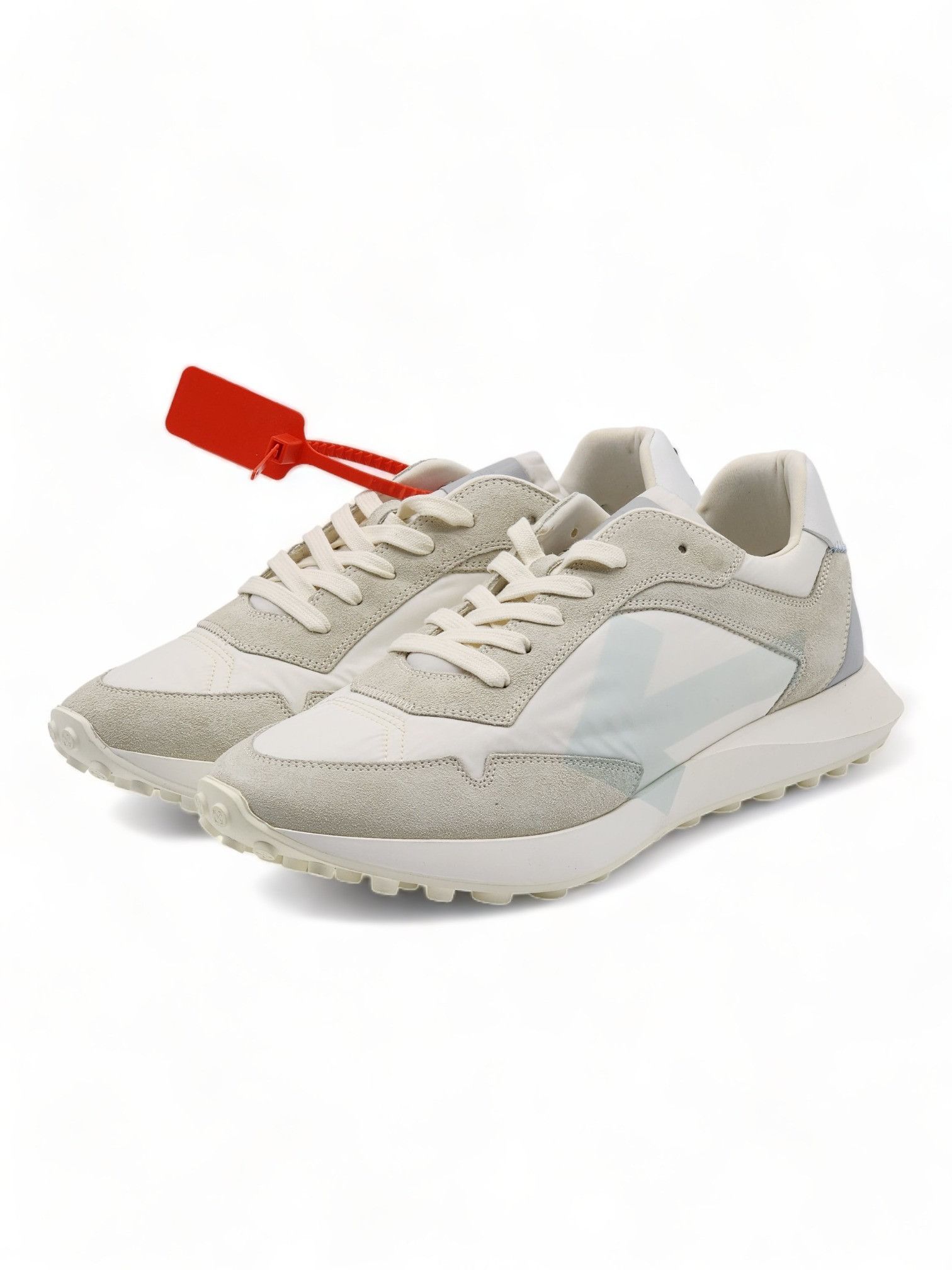 Off-White × Virgil Abloh Nylon and Leather Arrow Sneakers | Grailed
