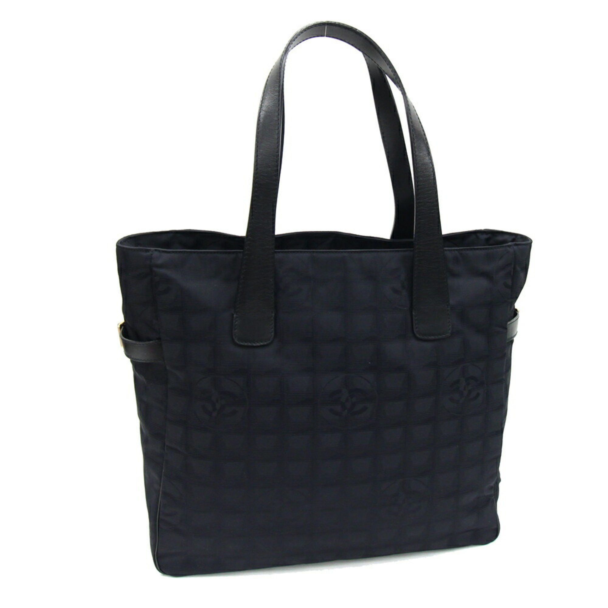 Chanel Chanel Tote Bag New Travel Line GM A15825 Black Nylon Leather Coco Mark Women's CHANEL ...