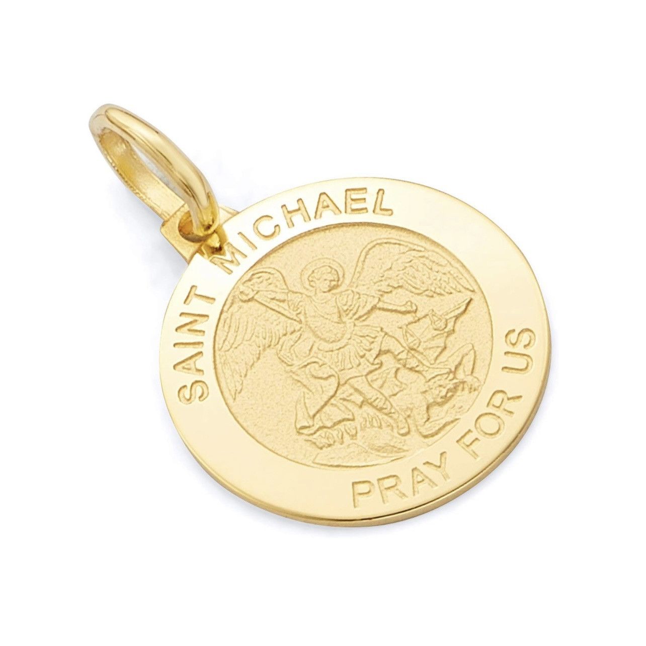 Handmade 14k Real Yellow Gold Saint Michael Medal Charm St. | | Grailed
