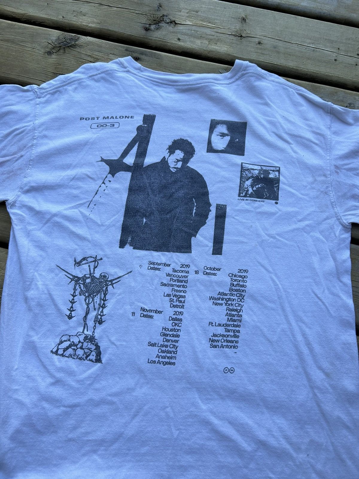 Post Malone Tour Tee Post Malone 2019 Tour Merch T-Shirt Hollywood's ...