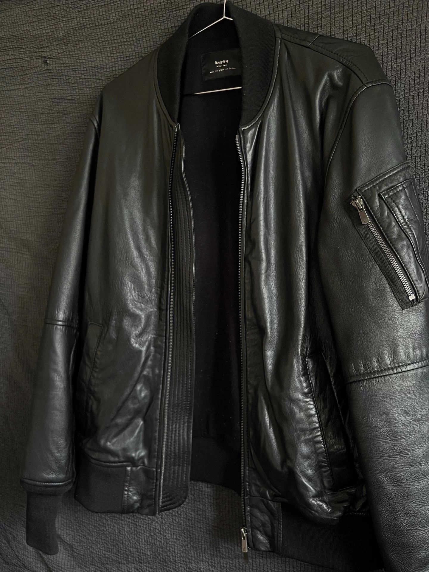 Rick Owens CATHY JANE Rick Owens Style Black Leather Jacket | Grailed