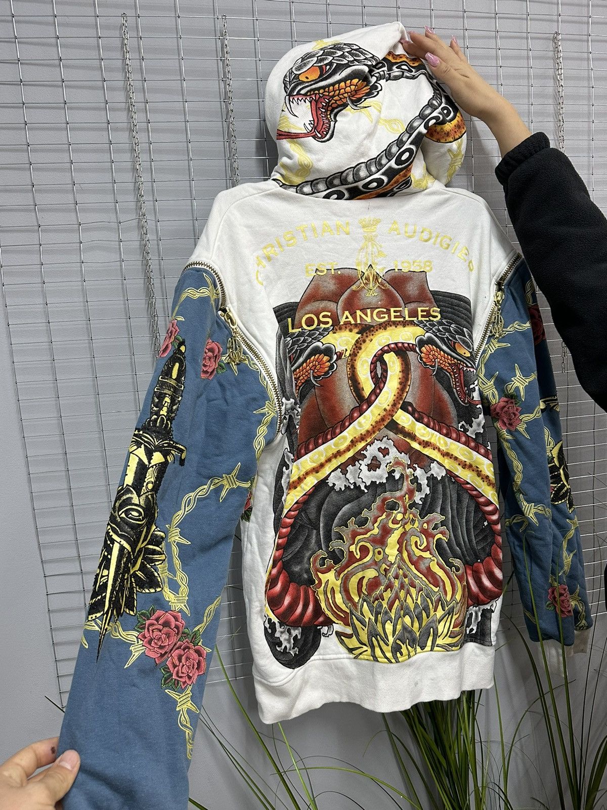 Vintage Rare ! Vintage Drip Zip Hoodie Really Point Ed Hardy Style ...