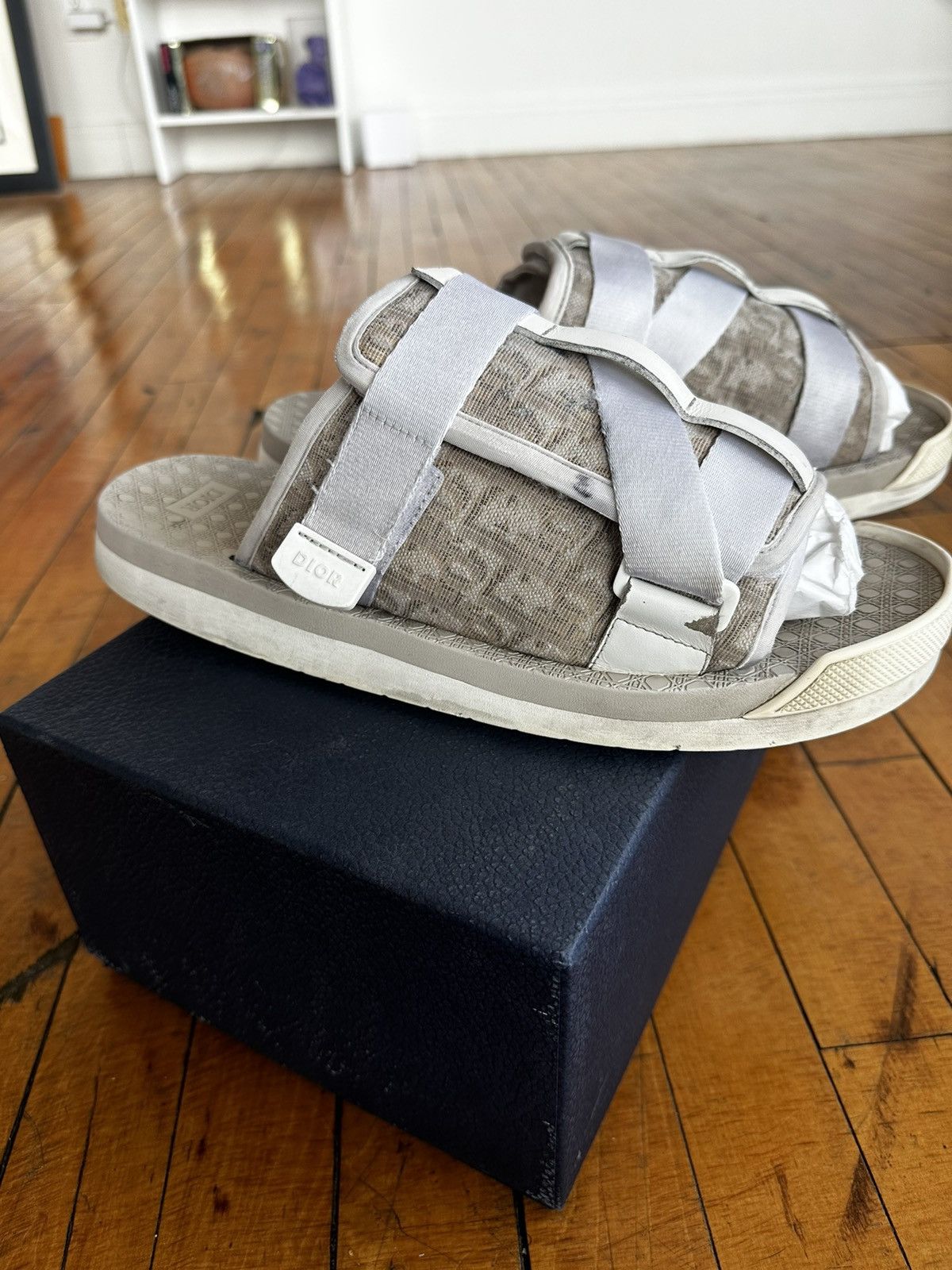 Dior Mens Dior Alpha Oblique Jacquard Sandals | Grailed