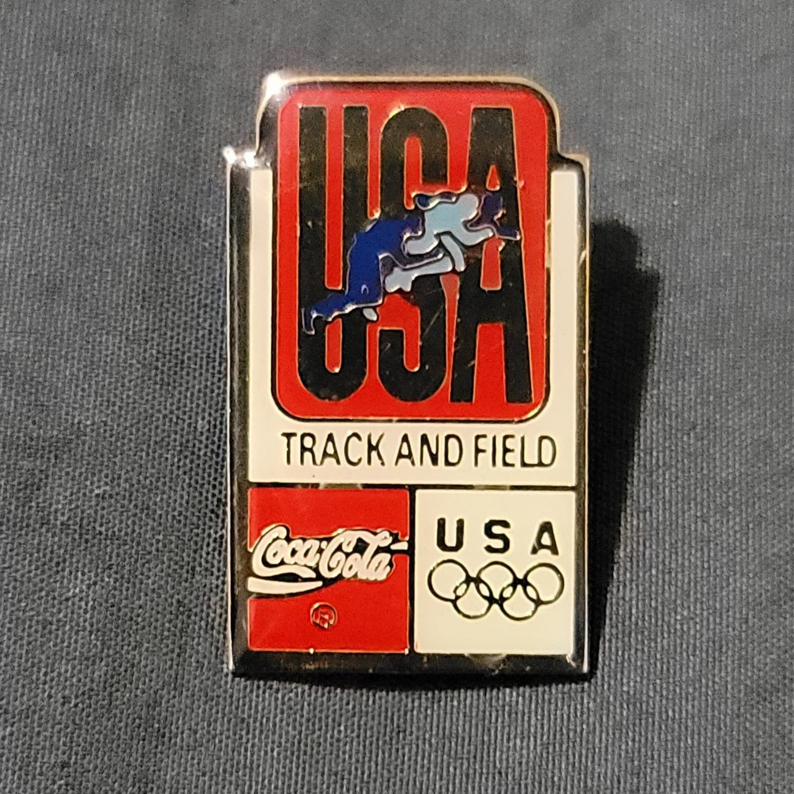Coca Cola Vtg 1992 Coca-Cola Barcelona Olympics USA Track & Field Pin ...