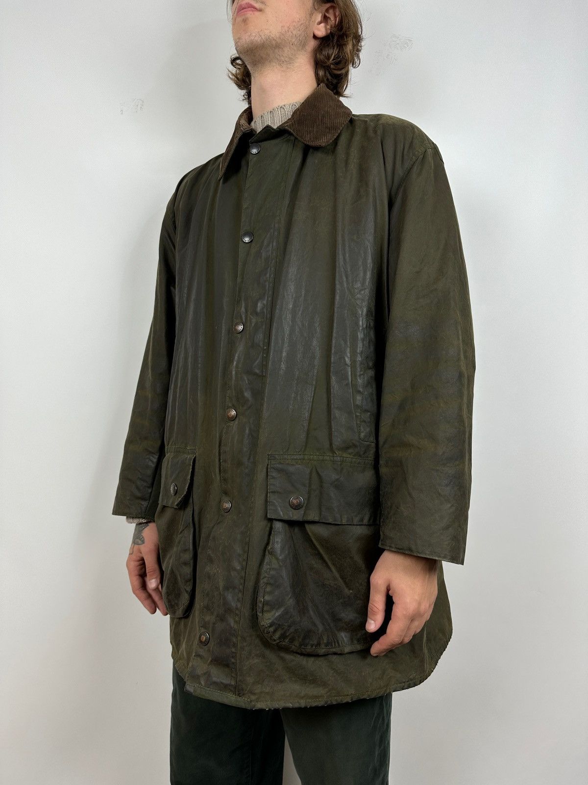 Barbour × Vintage Vintage Barbour Border Waxed Coat Jacket Made in ...