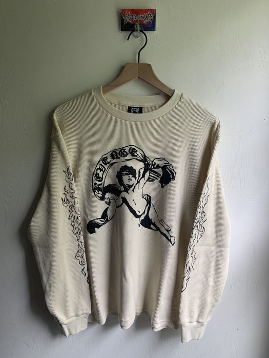 Revenge Revenge Flame Cherub Thermal Long Sleeve Cream | Grailed