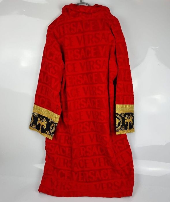Versace Versace Baroque Print Red Long Bathrobe New M | Grailed